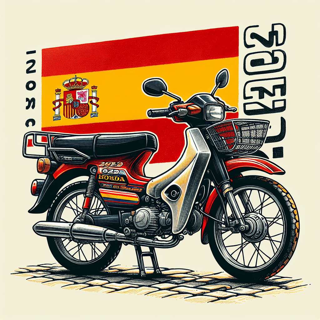 honda super cub španělsko 2025, jen nápis s barvami španělské vlajky a ...