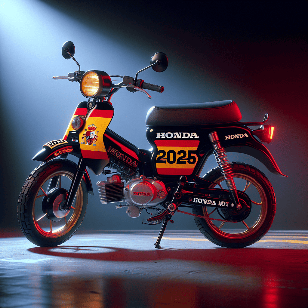 honda super cub španělsko 2025, jen nápis s barvami španělské vlajky a ...