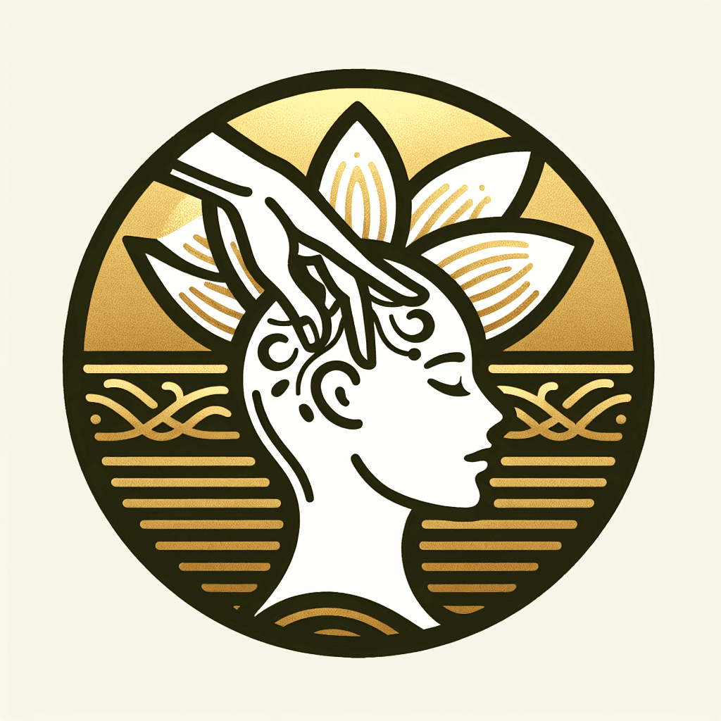 Logo do salonu bilo zlaté logo bude kulaté a bude tam obrys hlavy a ...