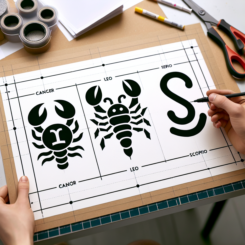 vygenerování znak raka z horoskopu na levou stranu, poté znak lva z ...